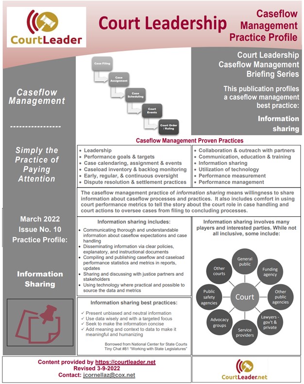 Court Leadership and Caseflow Management – the Practice of Information ...