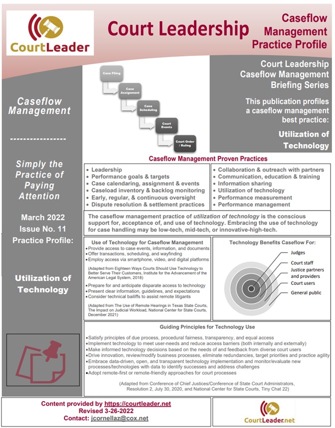 Court Leadership and Caseflow Management – the Practice of Utilization ...