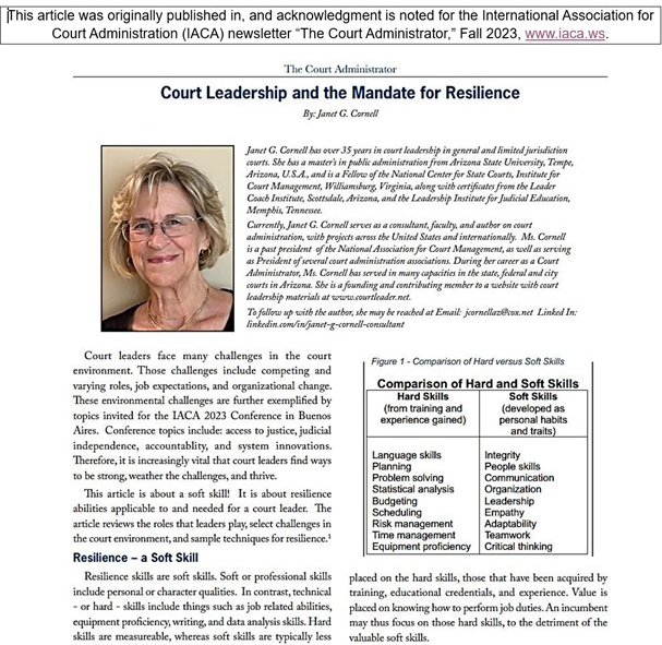 Court Leadership and the Mandate for Resilience – Court Leader