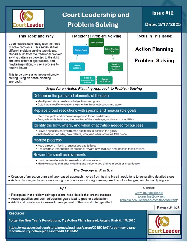 Court Leadership and Problem Solving Issue #12 – Action Planning ...