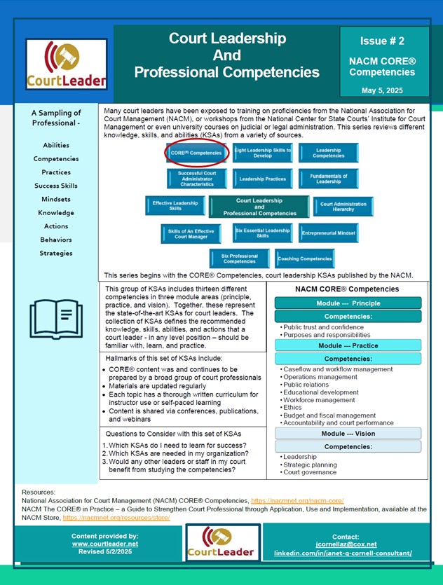 Court Leadership and Professional Competencies – the NACM CORE(R ...